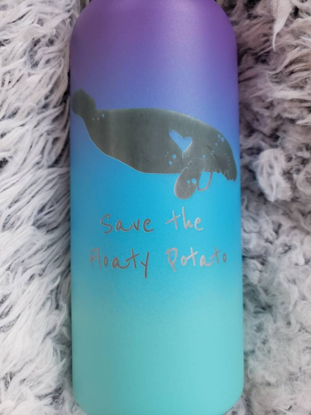 Save the Floaty Potato Manatee Water Bottle - Etsy