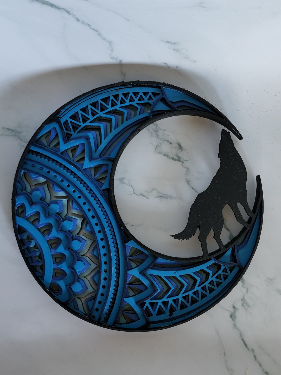 Layered Wood Howling Wolf Art - Etsy
