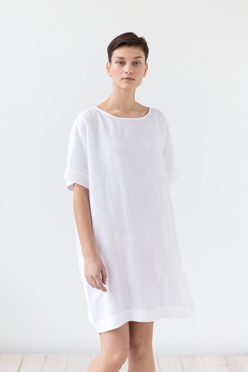 Loose Fitting Linen Dress / Linen Tunic Dress - Etsy