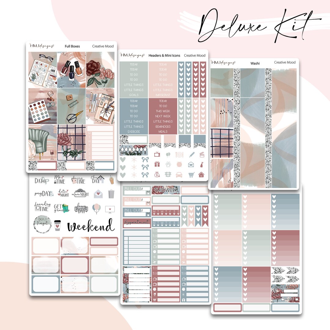 Creative Mood Kits & Single Sheet Options Weekly Planner Spread Sticker ...
