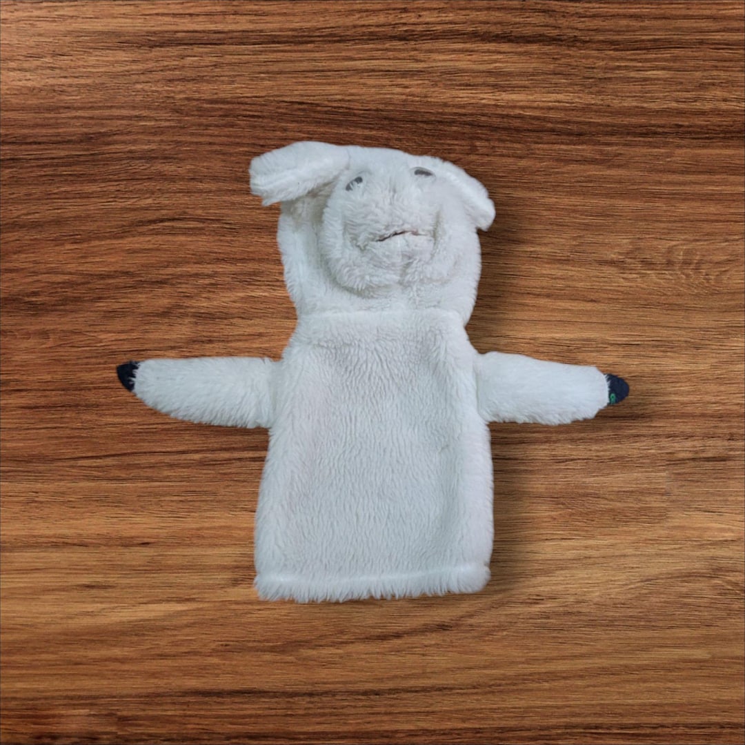 Vintage White Plush Hand Puppet Bunny Rabbit With Ears Funny Face - Etsy