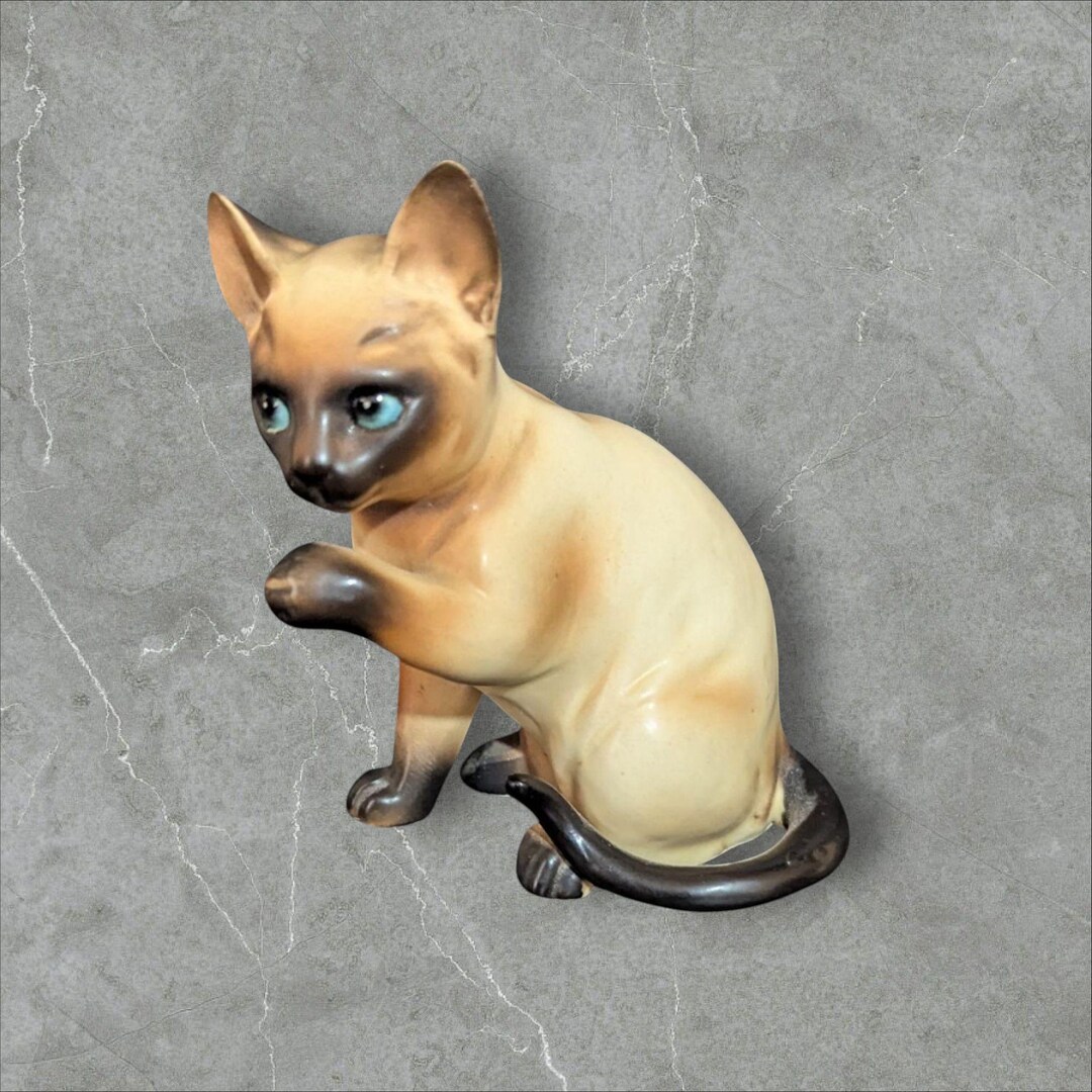 Vintage Lefton Siamese Cat Figurine Hand-painted Ceramic 4.5" Japan ...