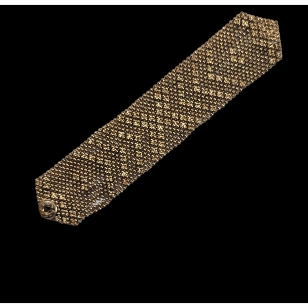 Vintage Liquid Metal Gold Tone Mesh Snap Cuff Bracelet 1.5 W X 7l - Etsy
