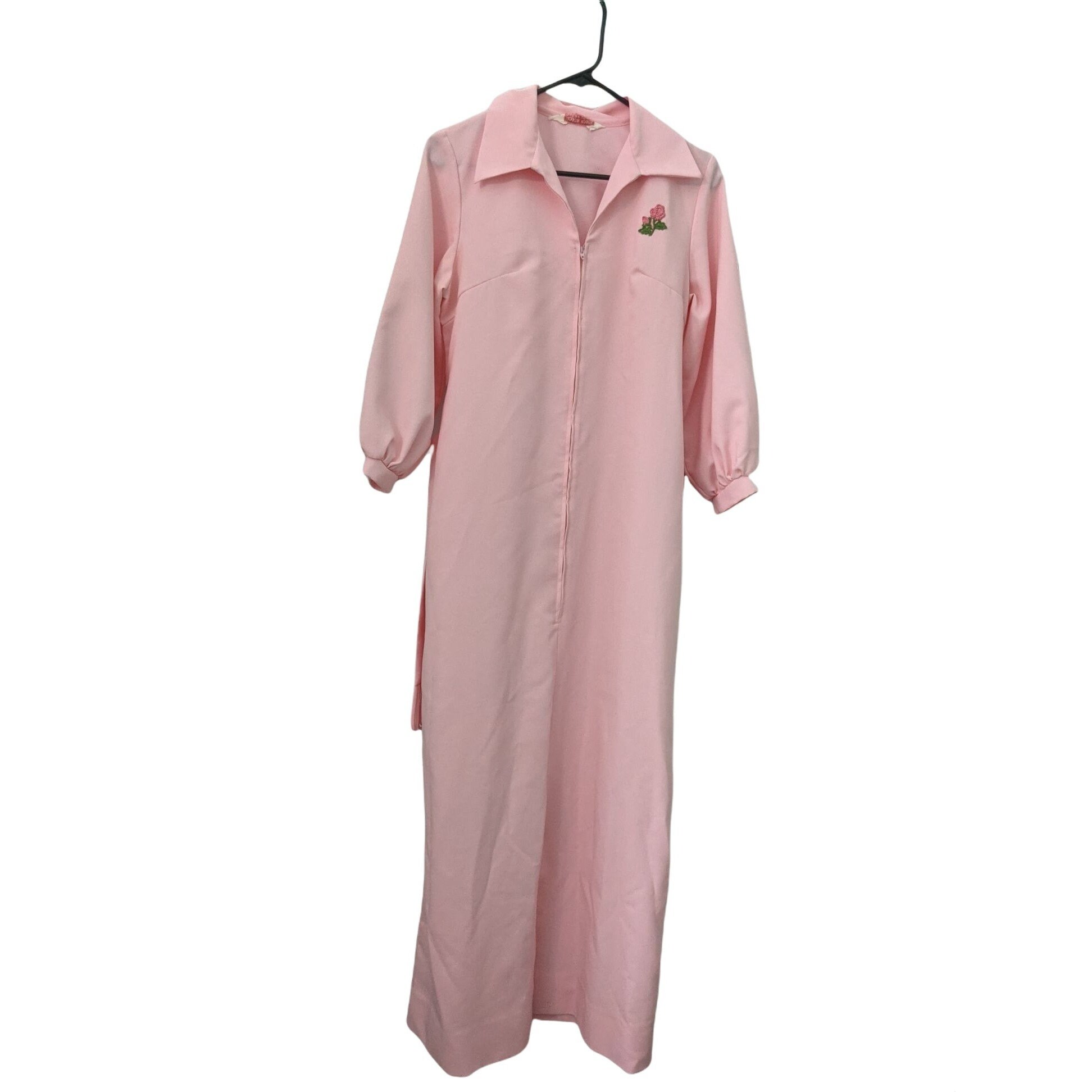 Vintage Avon Roses Hostess Gown Robe Size M Half Zip Belted Long - Etsy