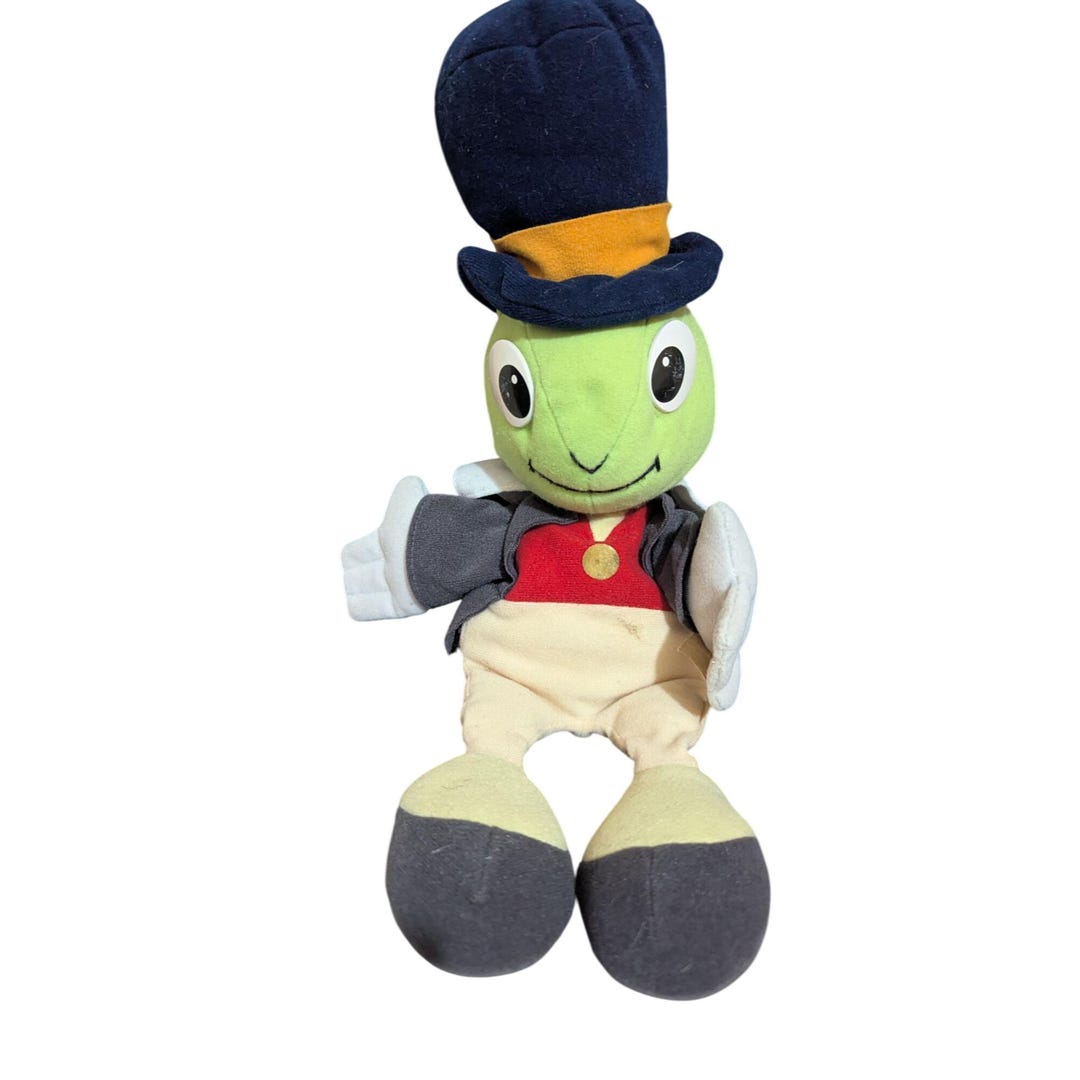Disney Jiminy Cricket Hand Puppet Pinocchio Stuffed Animal Toy 17 Plush ...