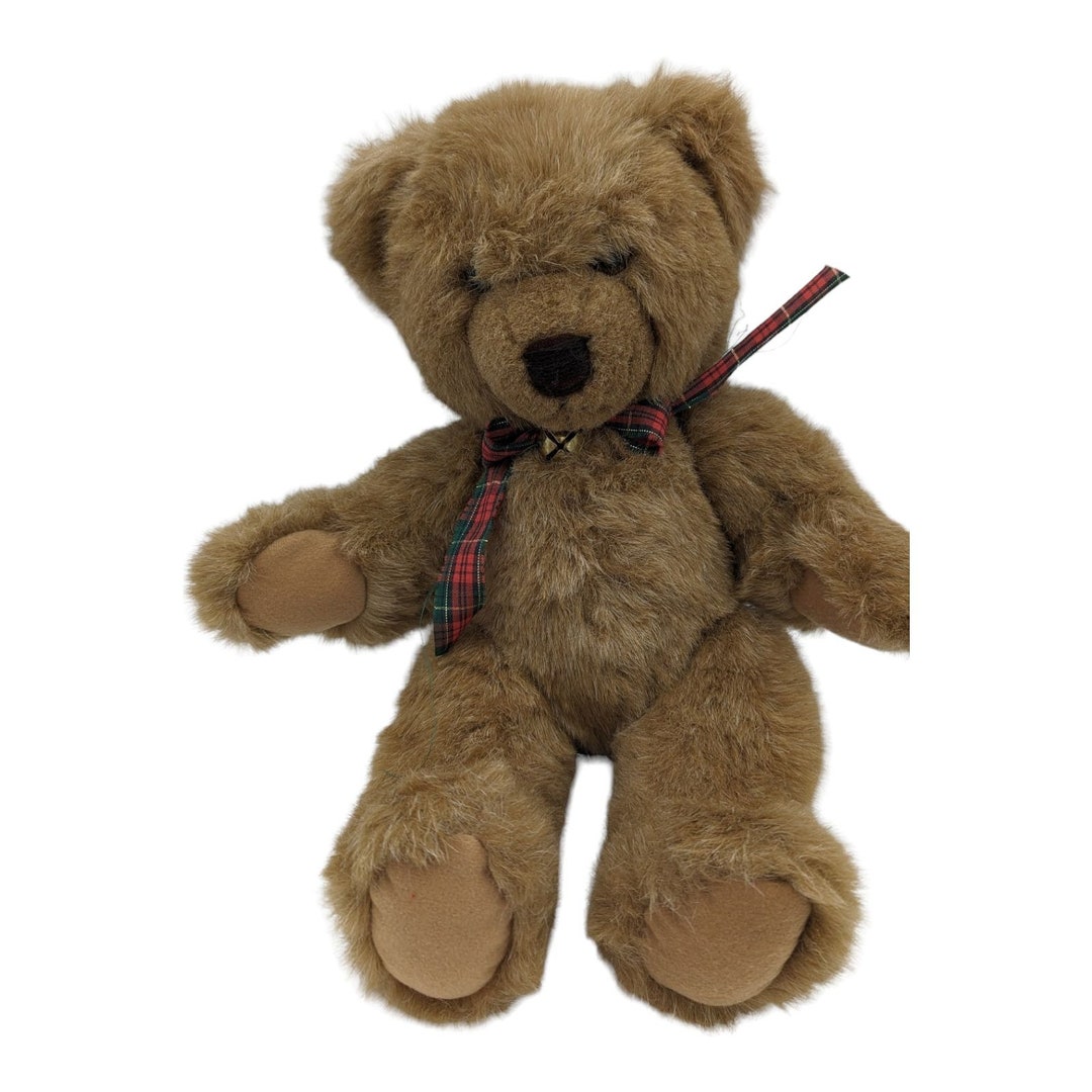 Vintage Hallmark Bear Plush Stuffed Animal 1987 Brown Ribbon - Etsy