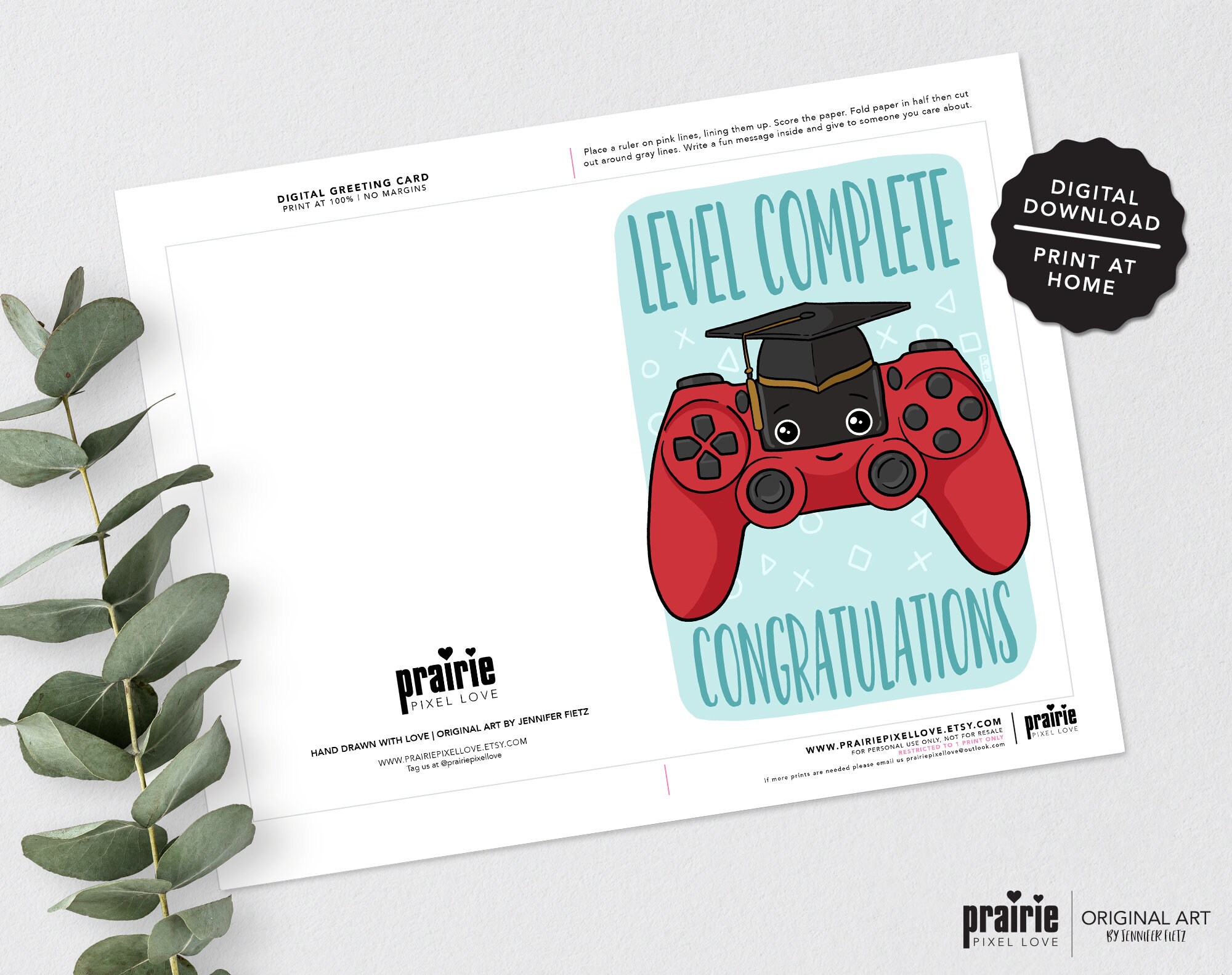 Gamer Graduation Card, Funny Grad Card, Gamer Card, Playstation Card ...