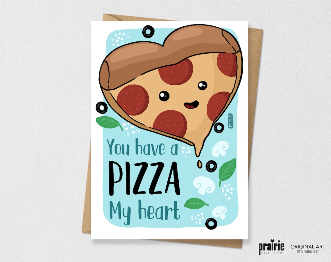 Printed Pizza Pun Card, Pizza Birthday Card, Food Birthday Card, Pizza ...