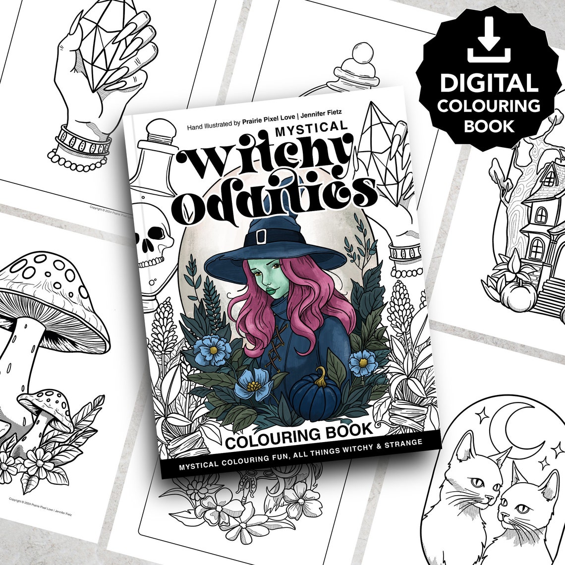 Mystical Witchy Oddities Colouring Book, Adult Colouring Book ...