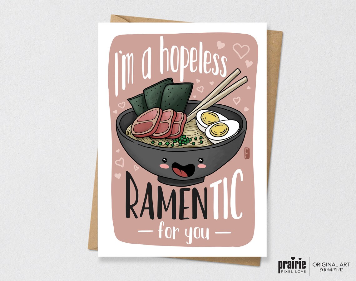 Printed Ramen Card, Ramen Birthday Card, Asian Food Birthday Card ...