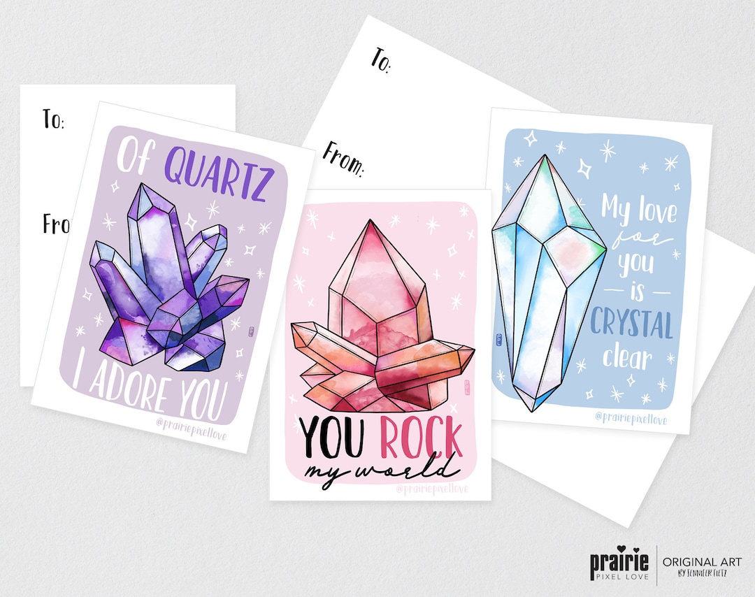 Buy Crystal Valentine Cards, Gem Valentines Card, Kids Valentines Card ...