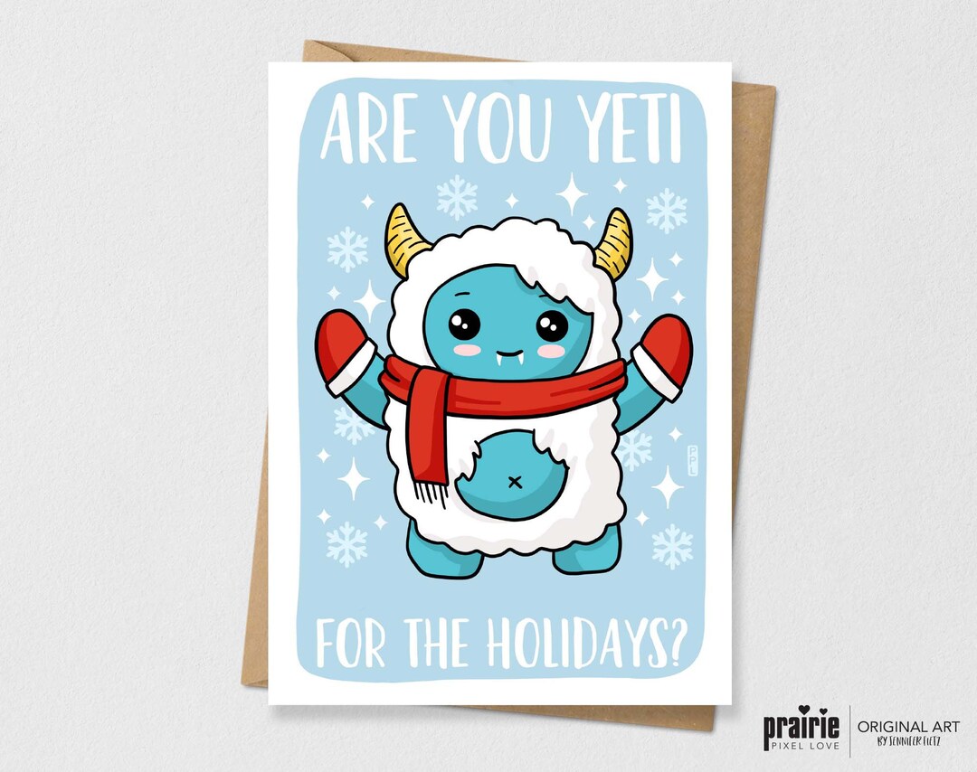 Yeti Christmas Card, Yeti Funny Card, Christmas Card, Holiday Card ...