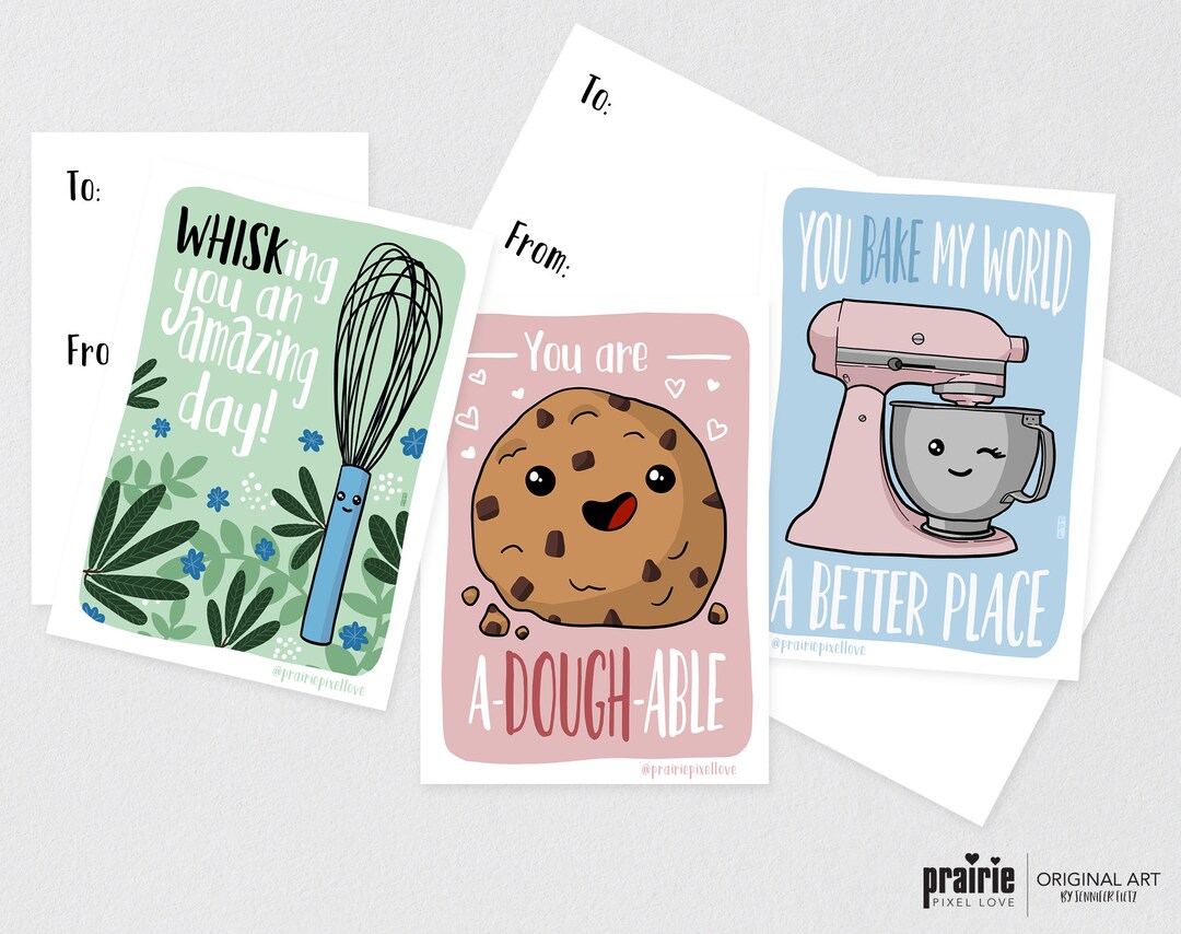 Food Valentine Cards, Baking Valentines Card, Cooking Valentines Card ...