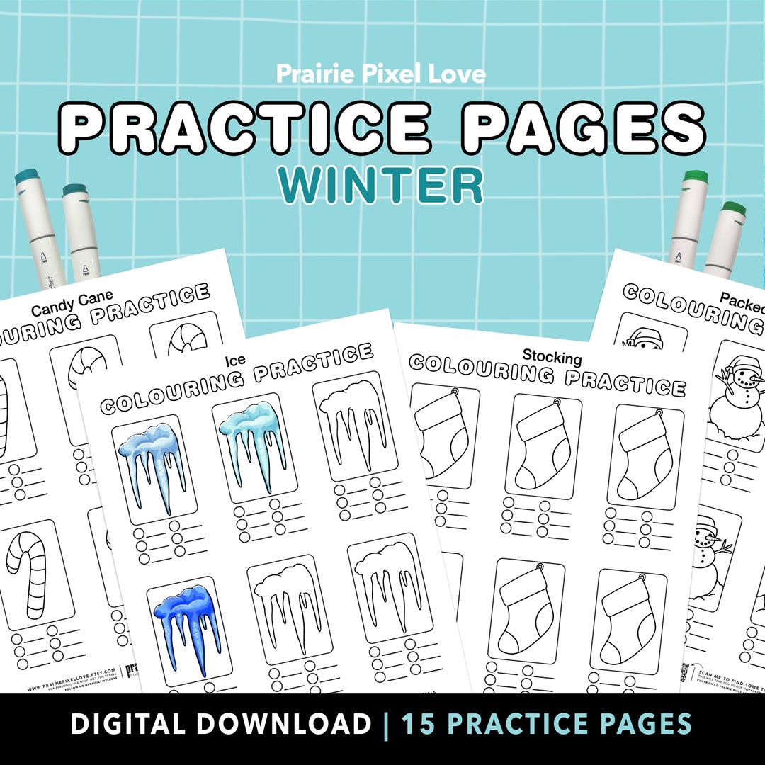 Colouring Winter Texture Template: Printable Practice Page (PDF) - Etsy