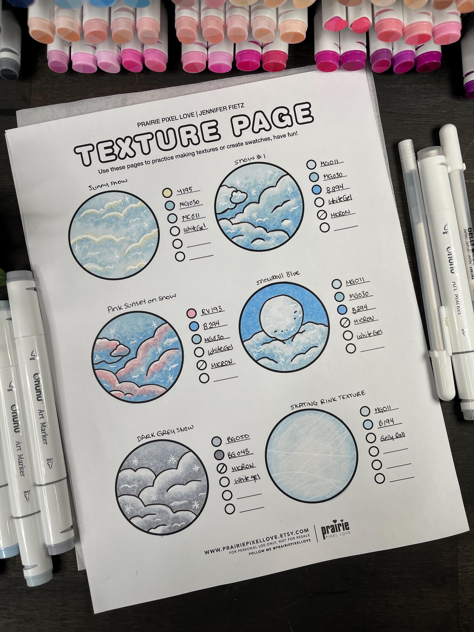 Coloring Texture Swatch Template: Printable Practice Page (PDF) - Etsy