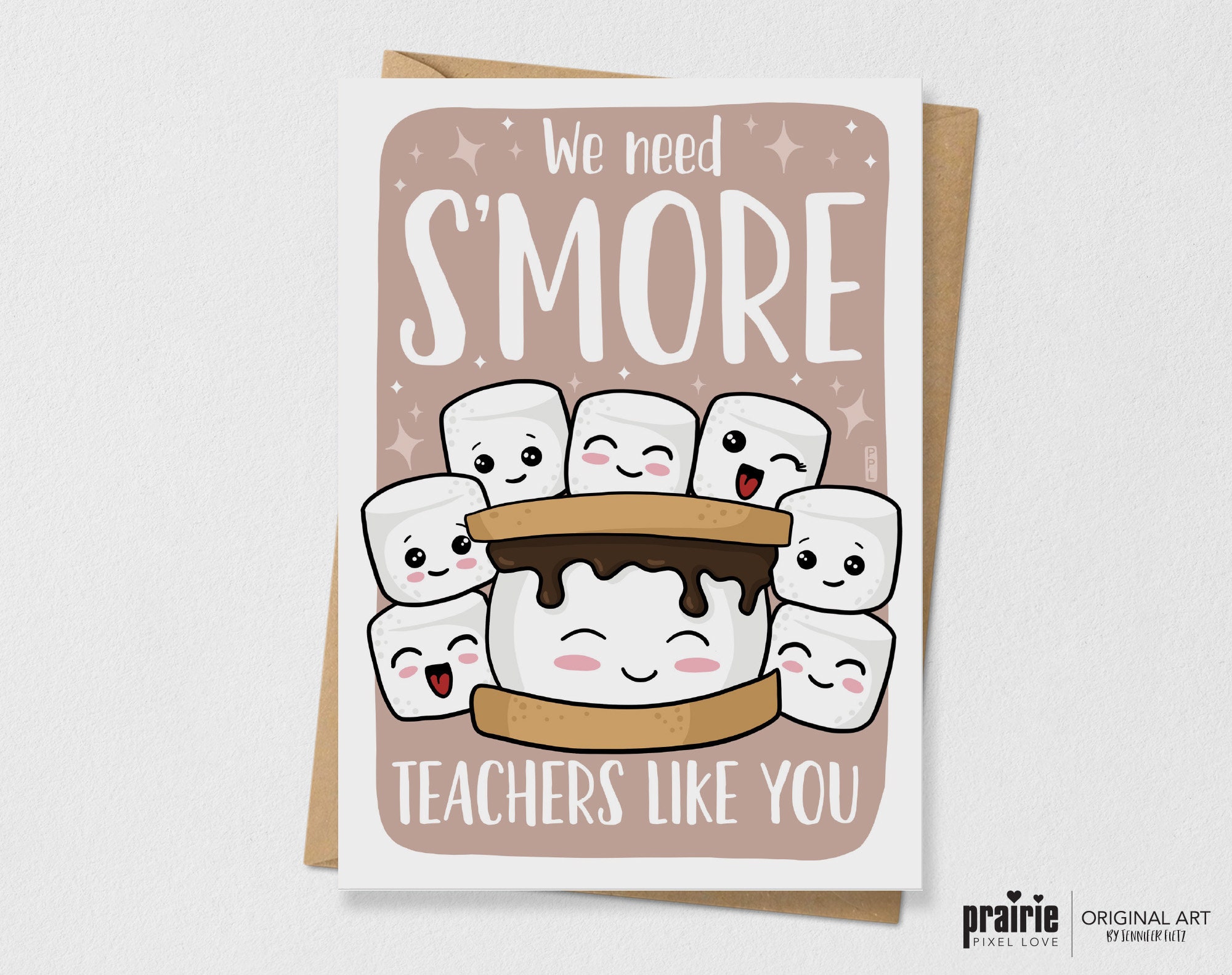 Teacher Smore Thank You Card, Smore Card, Funny Card, Cute Card ...