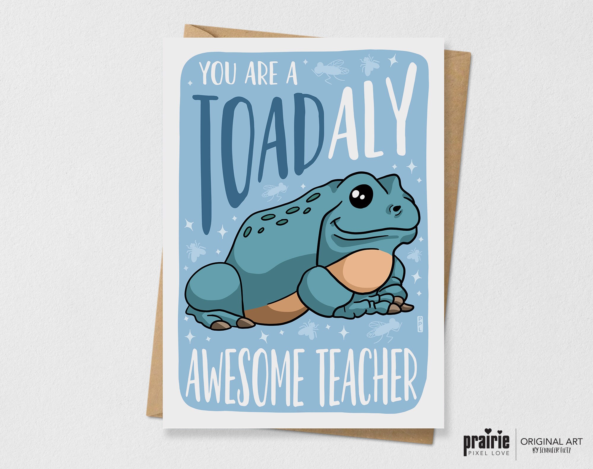 Teacher Toad Thank You Card, Toad Card, Funny Card, Cute Card ...