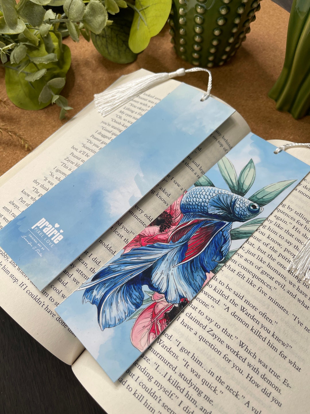 Fish Bookmark, Illustrated, Fish Gift, Book Gift, Book Nerd, Bookworm ...