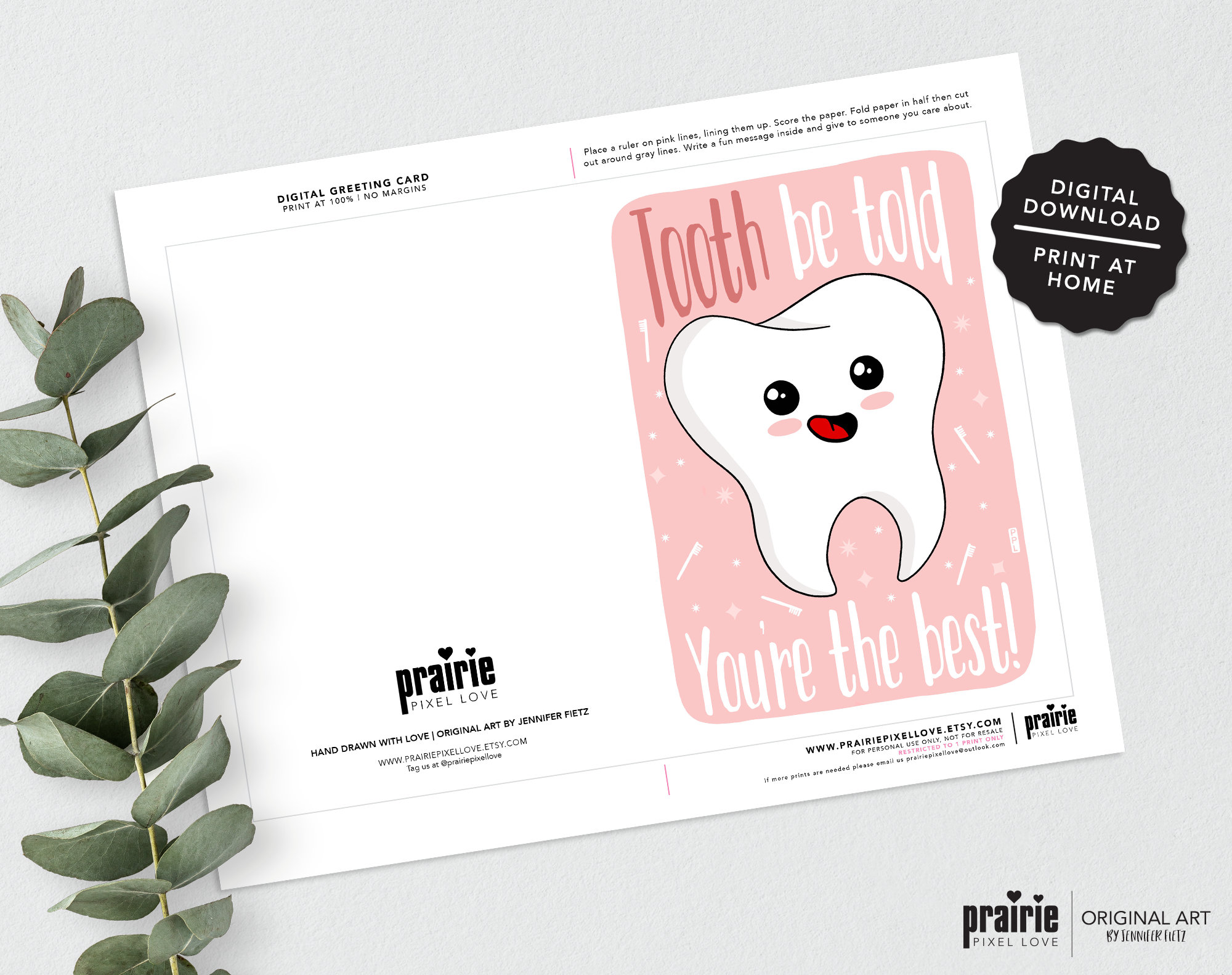 Tooth Birthday Card, Tooth Card, Fairy Card, Dentist Card, Dentist ...