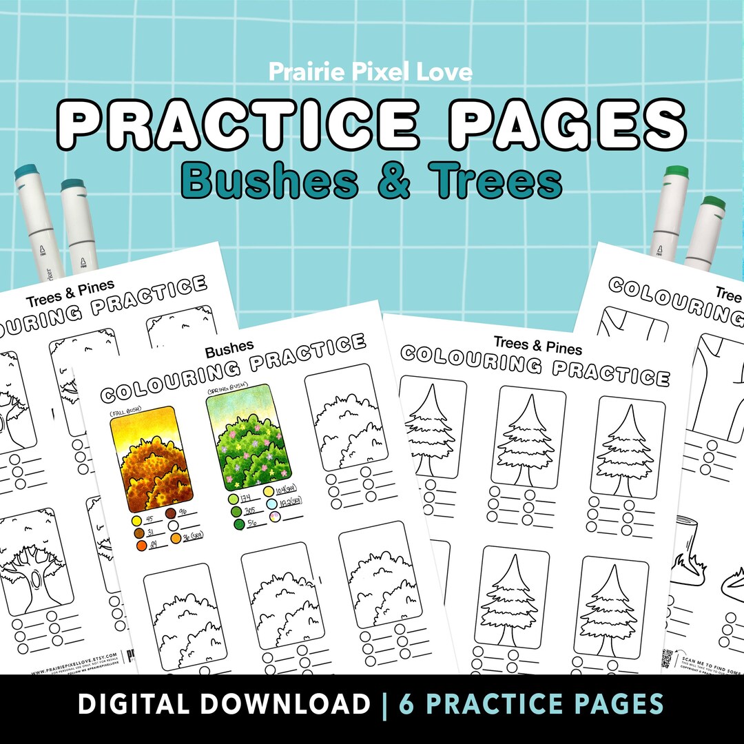 Colouring Plant Texture Template: Printable Practice Page (PDF) - Etsy