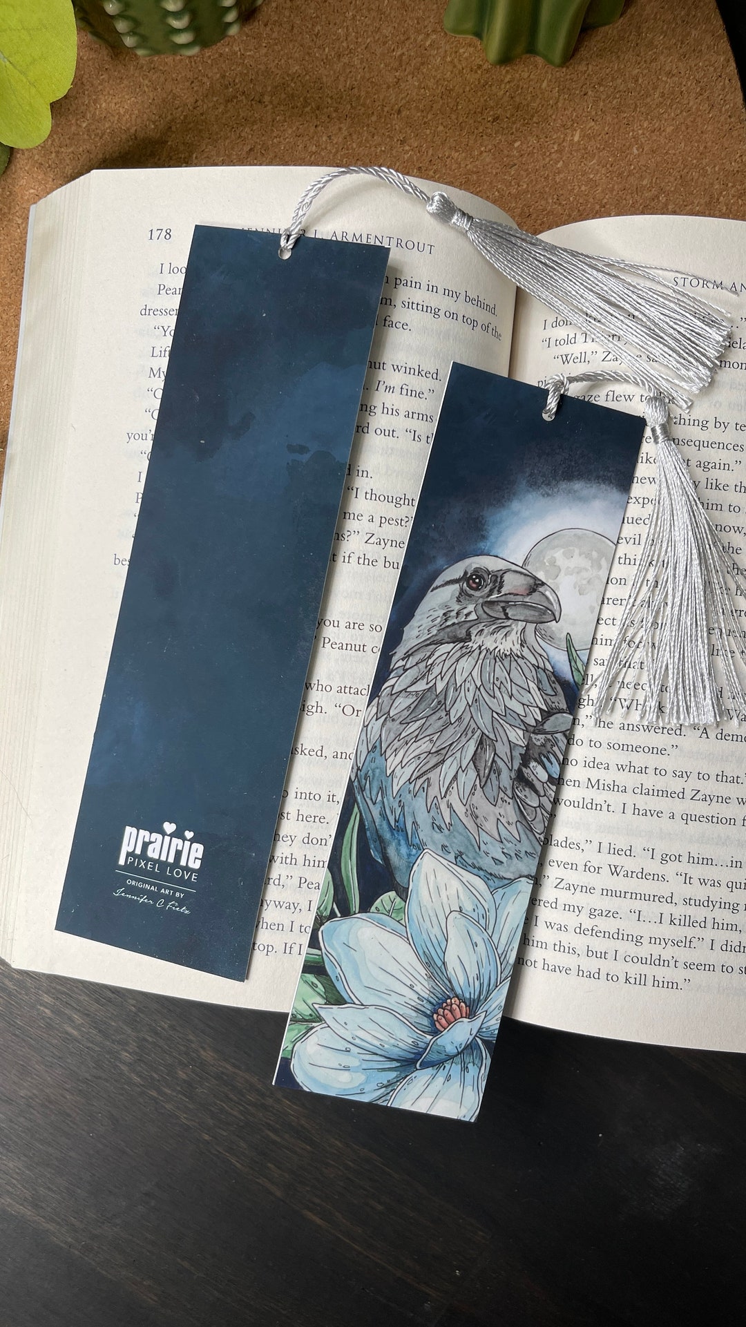 Raven Bookmark, Illustrated, Raven Gift, Book Gift, Book Nerd, Bookworm ...