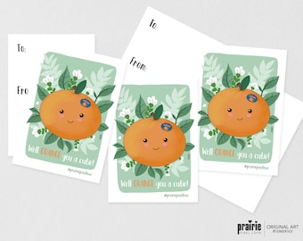Orange You a Cutie Valentines - Etsy