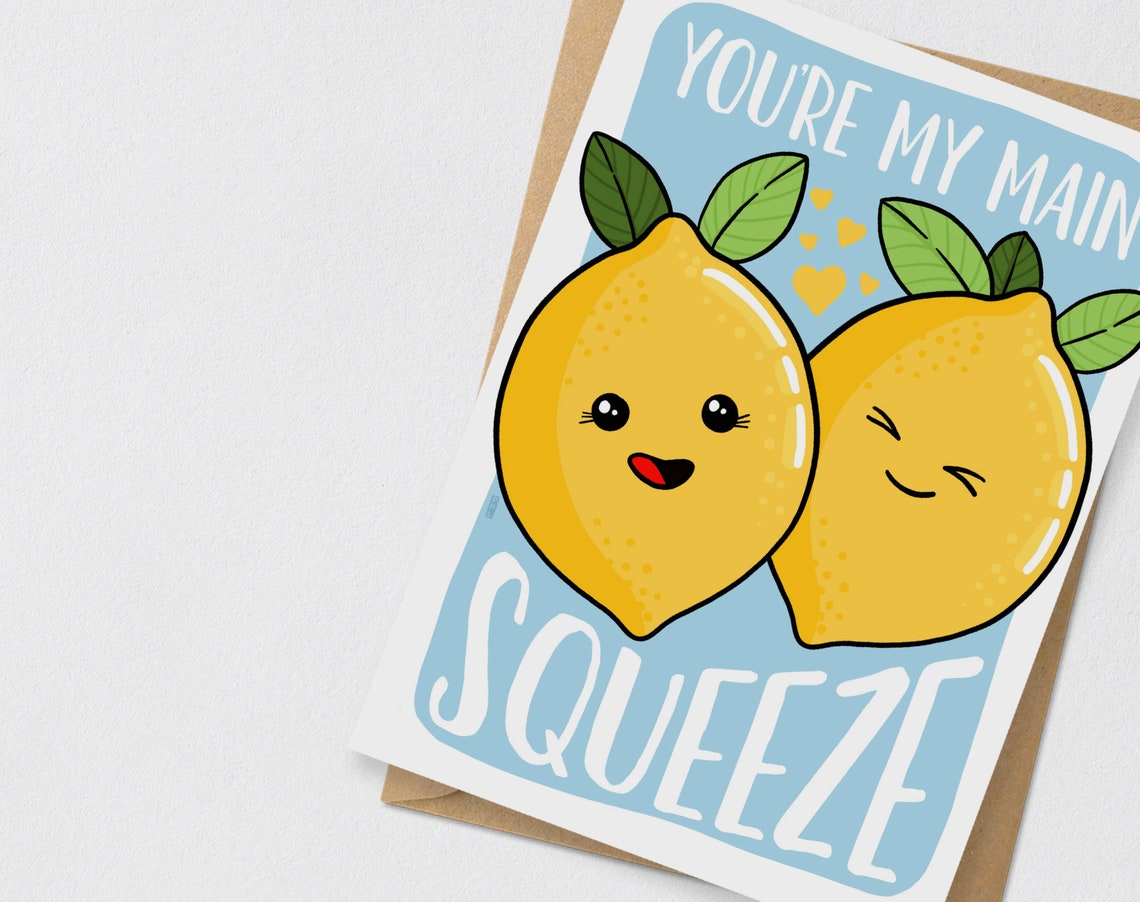 Lemon Pun Card Main Squeeze Lemon Card Lemon Birthday Card - Etsy