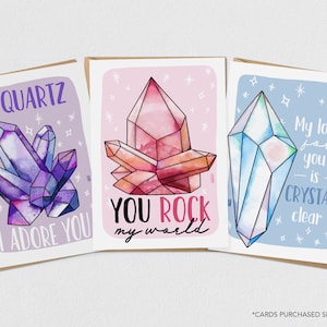 Printed Quartz Card, Crystal Birthday Card, Crystal Card, Gem Birthday ...