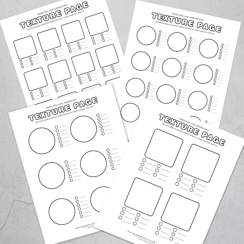 Coloring Texture Swatch Template: Printable Practice Page (PDF) - Etsy