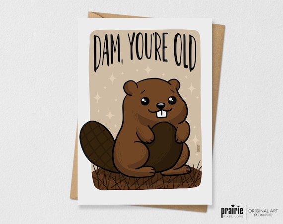 Beaver Birthday Card Beaver Card Beaver Card Animal Card | Etsy