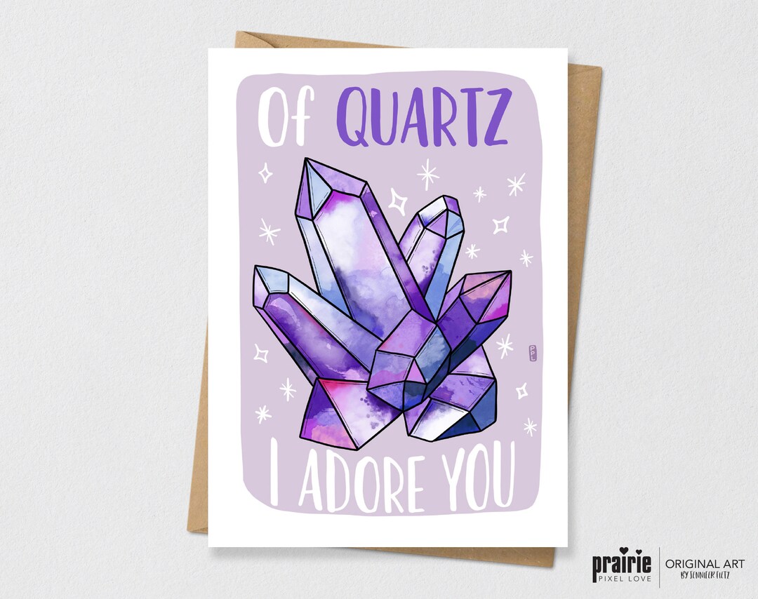 Printed Quartz Card, Crystal Birthday Card, Crystal Card, Gem Birthday ...
