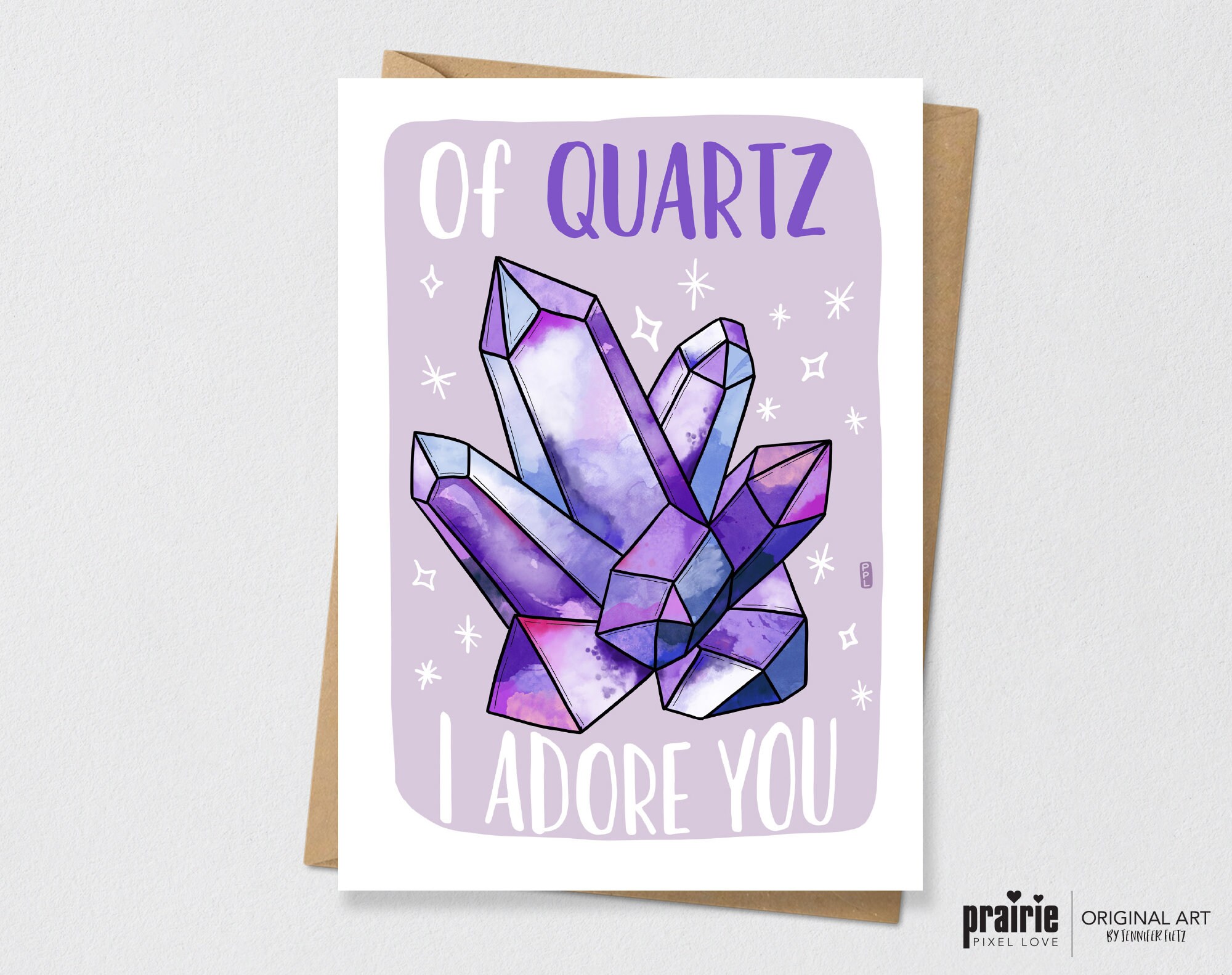 Printed Quartz Card Crystal Birthday Card Crystal Card Gem - Etsy