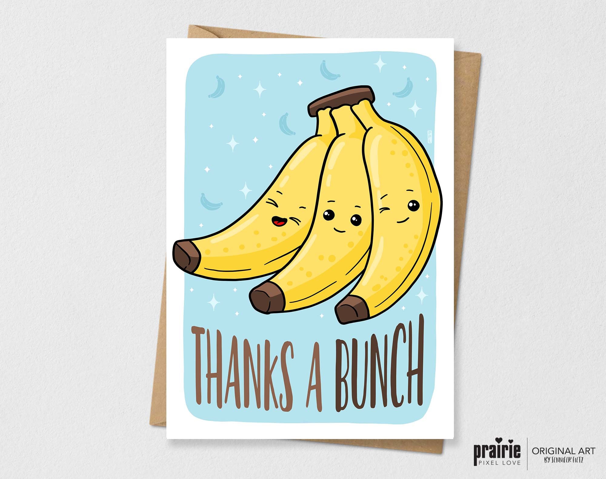 Banana Pun Card, Thank You Card, Banana Card, Banana Birthday Card ...