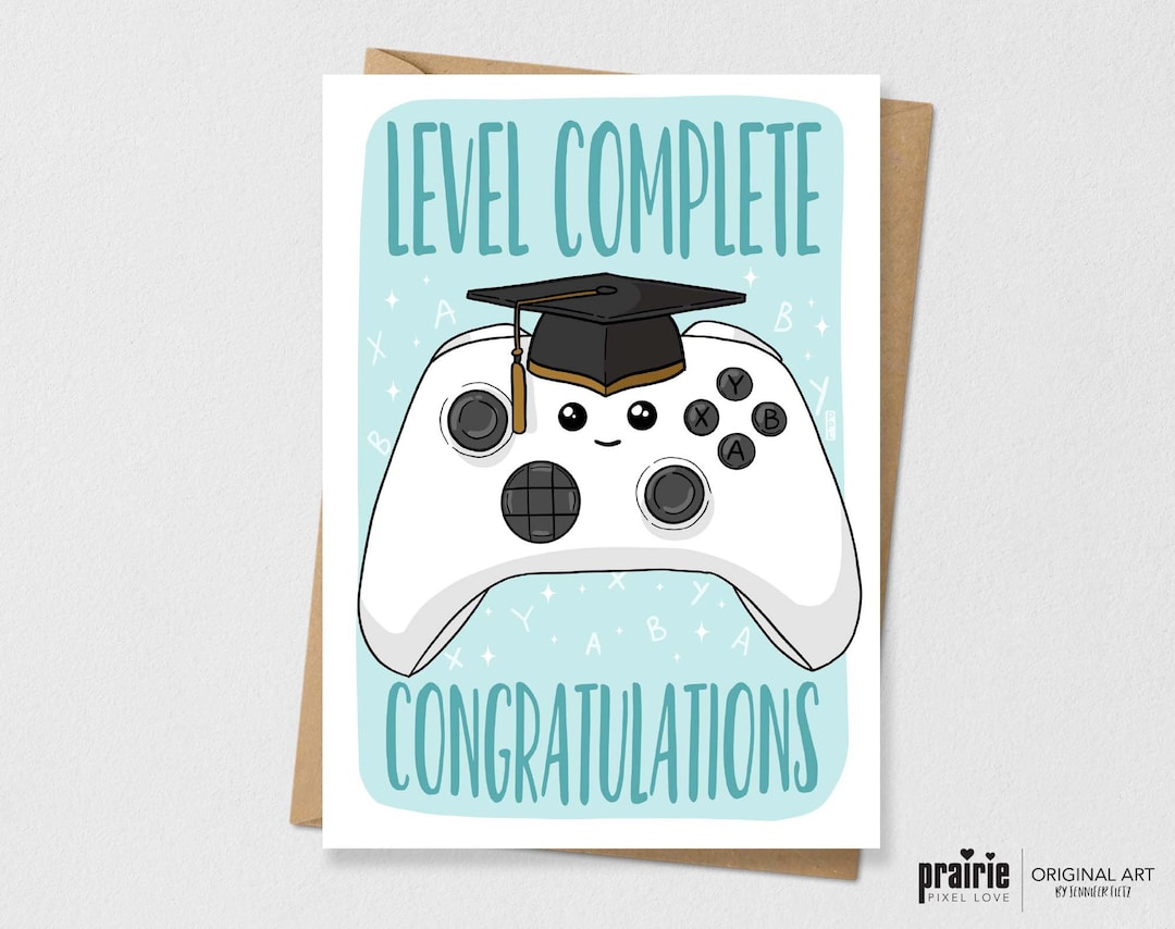 Gamer Graduation Card, Funny Grad Card, Gamer Card, Xbox Card ...