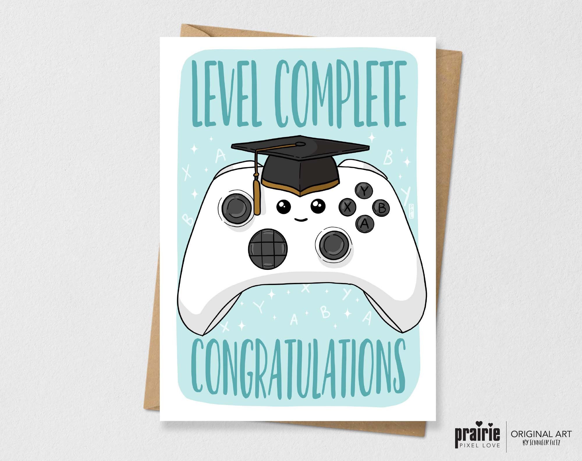 Gamer Graduation Card Funny Grad Card Gamer Card Xbox Card - Etsy