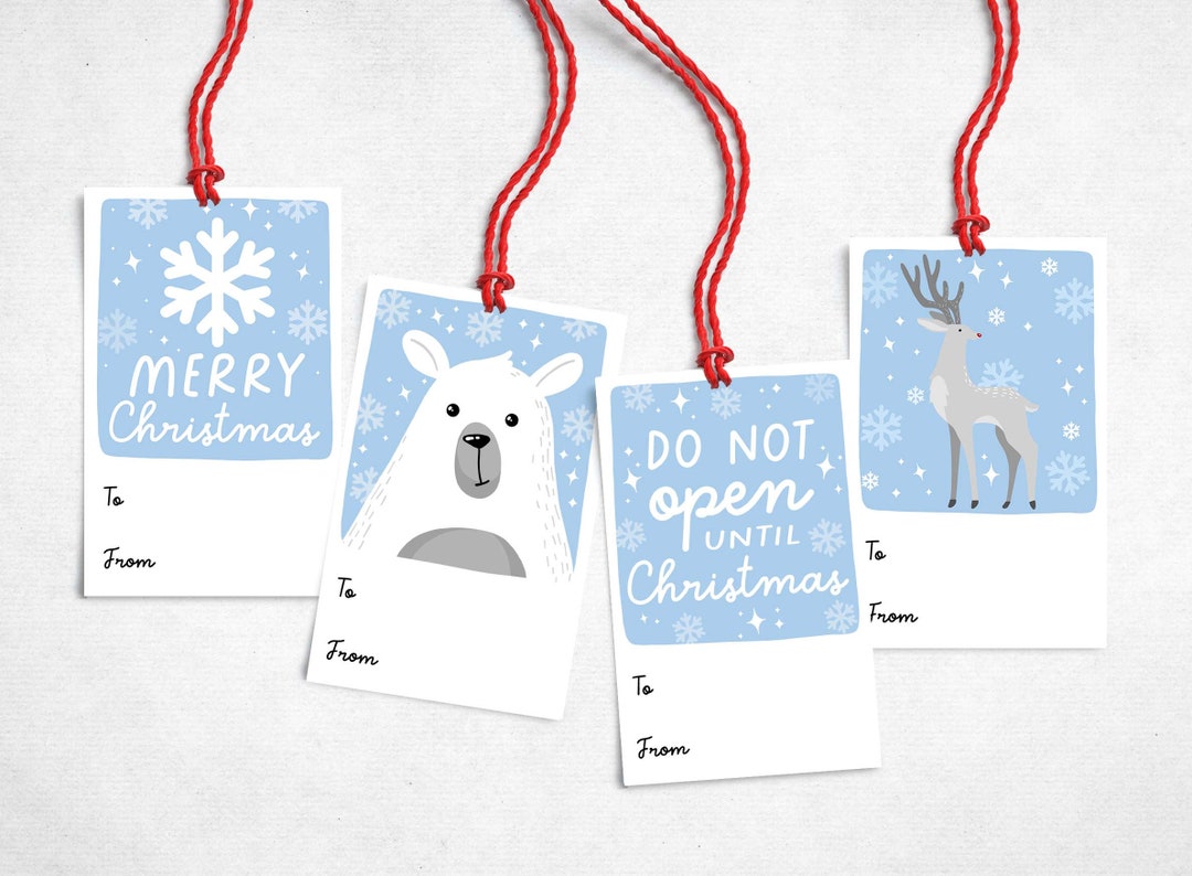 Set of 8 Blue Christmas Gift Tags Gift Tags Tags Holiday - Etsy