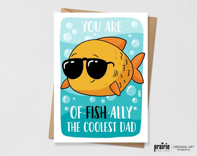 Printable Dad Birthday Card, Funny Fish Birthday Card Dad, Fishing ...