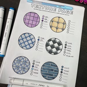 Coloring Texture Swatch Template: Printable Practice Page (PDF) - Etsy