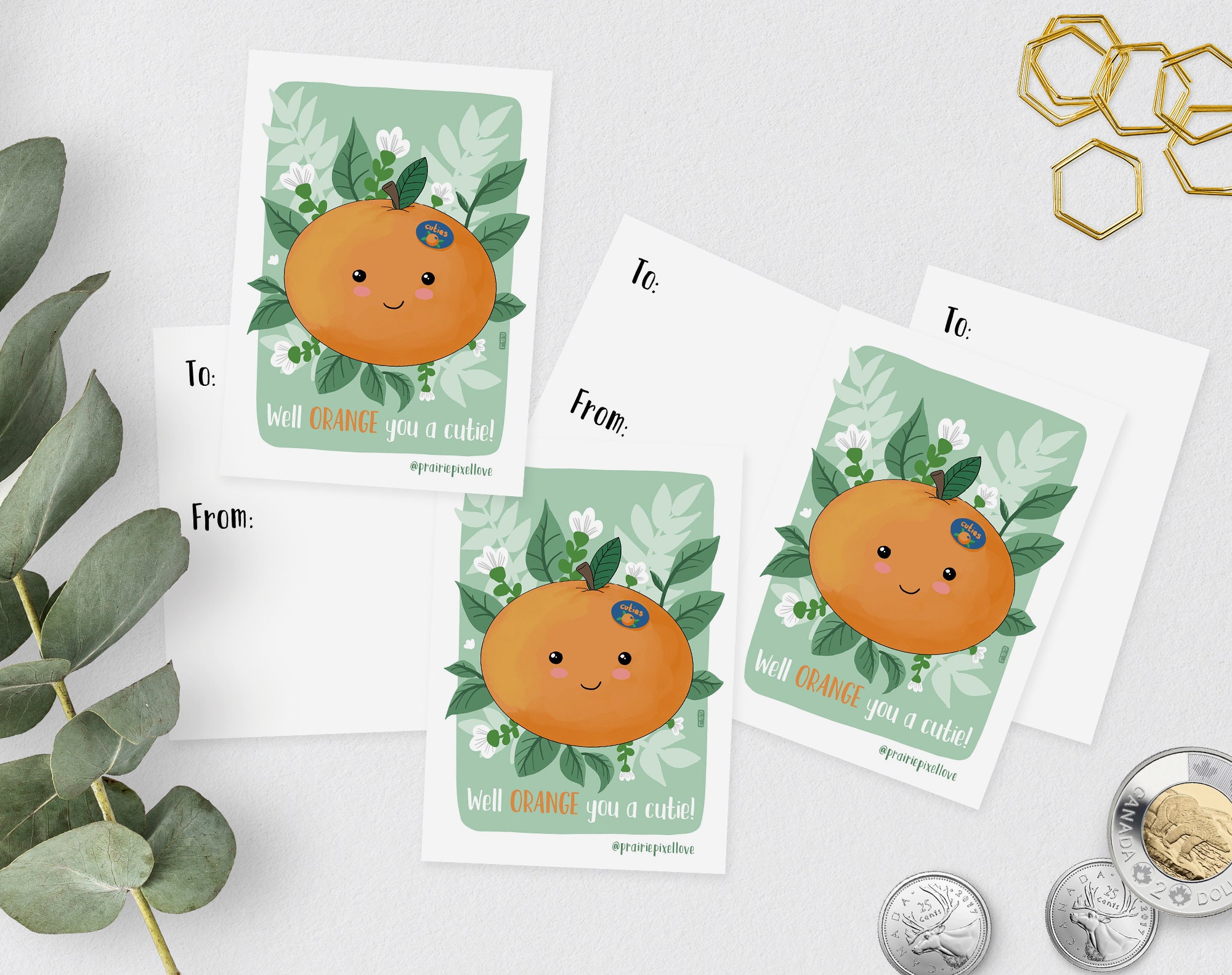 Orange Valentine Cards, Orange You a Cutie Valentines Card, Kids ...