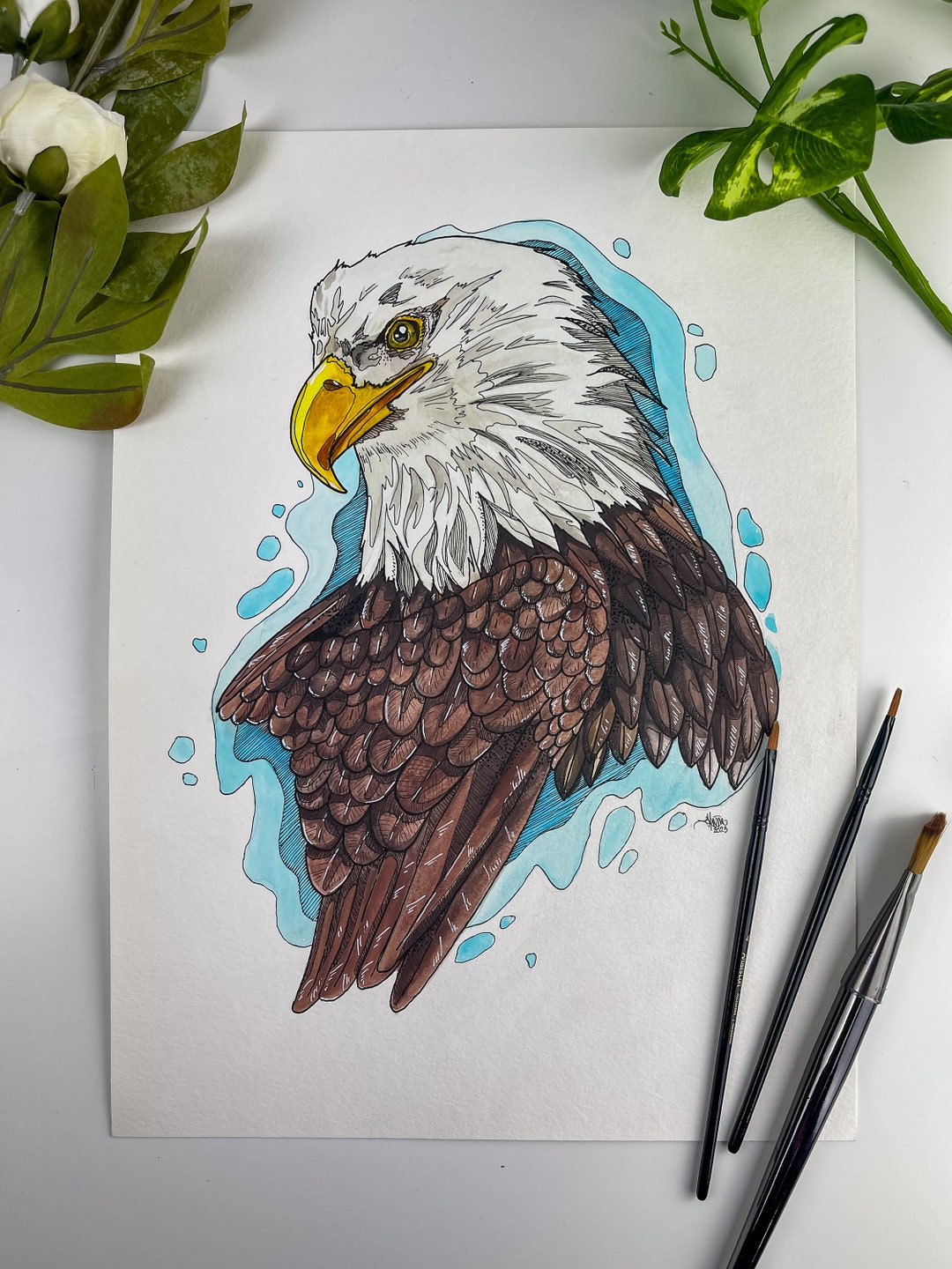 PRINT "eagle Eye" Limited Edition Bald Eagle, Nature Illustration, Home ...