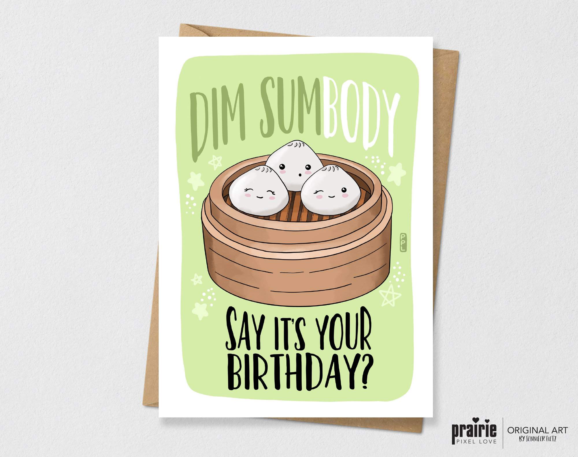 Printed Dim Sum Card, Dim Sum Birthday Card, Asian Food Birthday Card ...