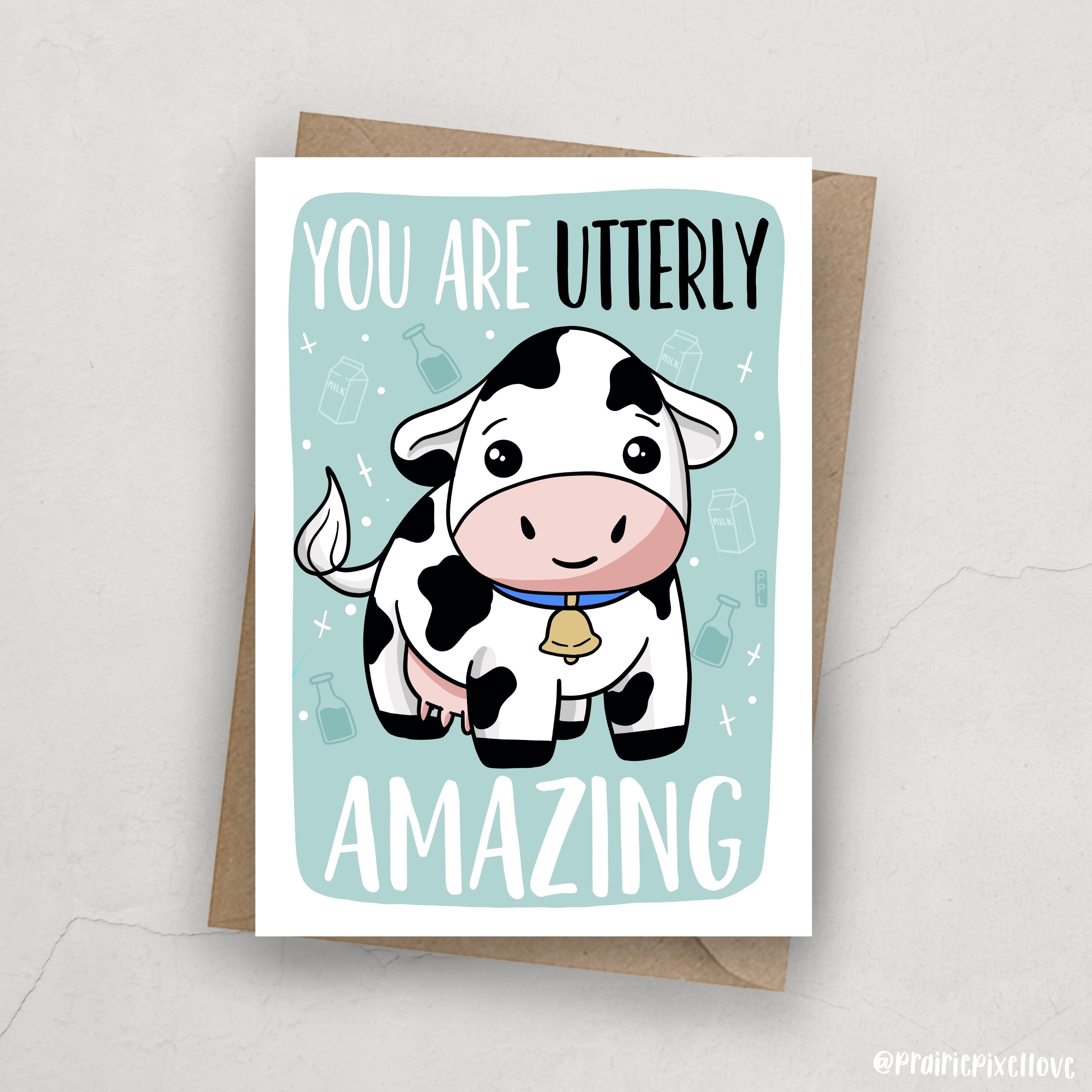 Cow Card, Cow Birthday Card, Cow Greeting Card, Cow Lover, Cow Gift ...