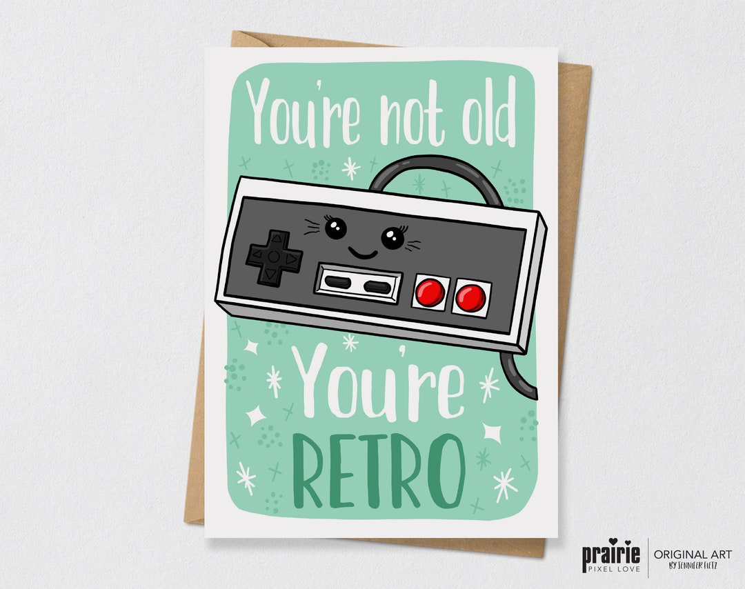 Retro Gamer Birthday Card, Gamer Card, Gamer Birthday, Controller Card ...