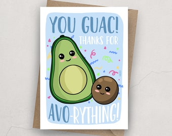 Avocado Thank You Cards - Etsy