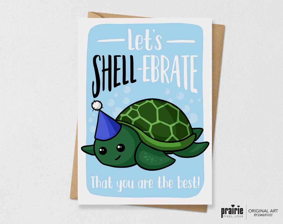 Turtle Pun Card, Turtle Valentines Day Card, Turtle Gift, Turtle ...