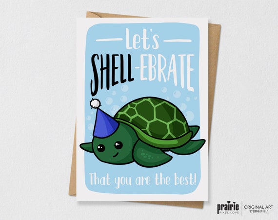 Turtle Pun Card Turtle Valentines Day Card Turtle Gift - Etsy