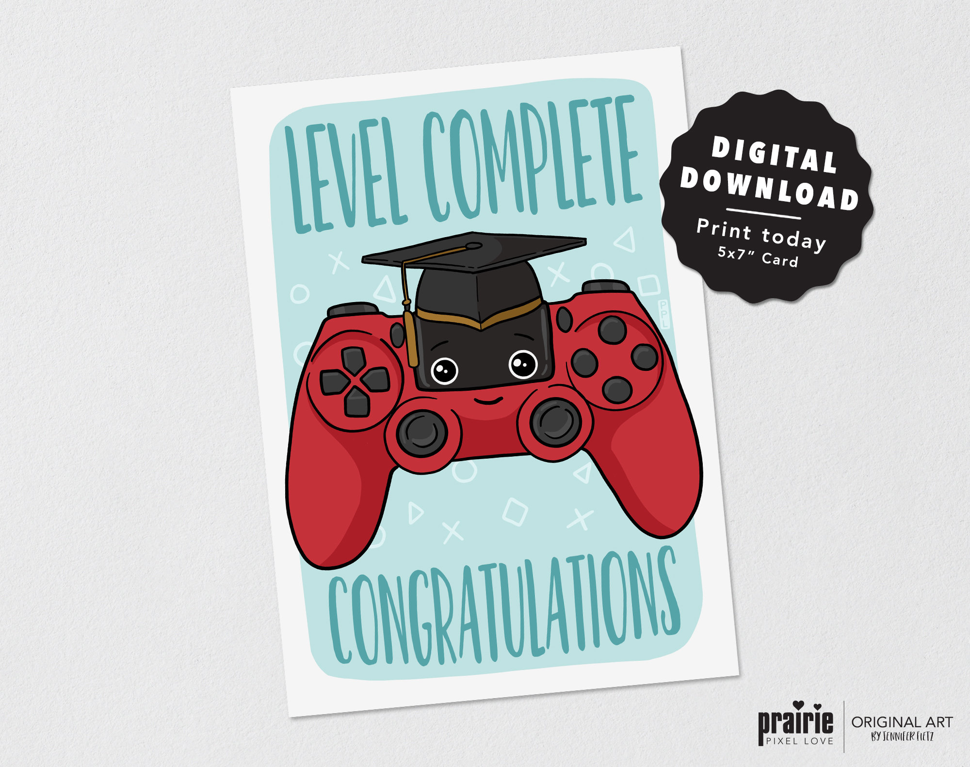 Gamer Graduation Card, Funny Grad Card, Gamer Card, Playstation Card ...