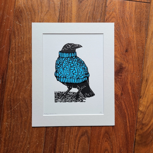 Crow Linocuts - Etsy