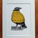 Crow Wearing a Mustard Yellow Jumper - Handmade Linocut Bird Art Print ...