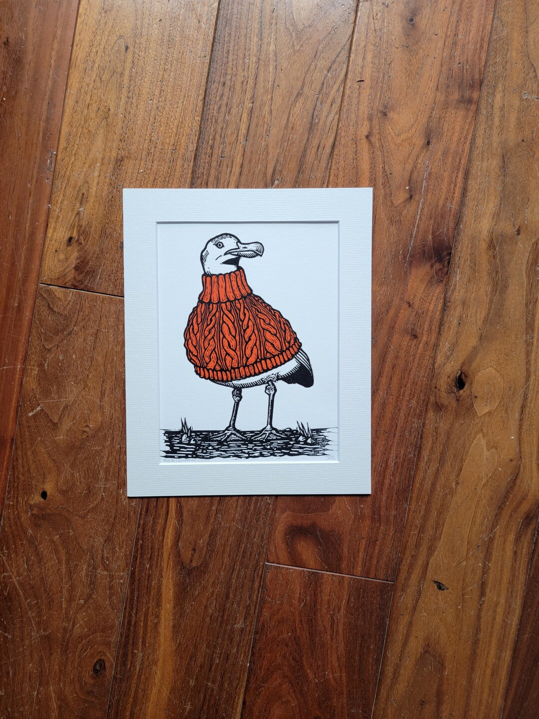 The Bejumpered Gull Seagull Wearing a Cable Knit Sweater Handmade ...